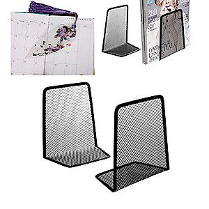 LRZCGB Metal Mesh Bookends Desktop Stand Book Holder Bookmark Decoration for Office Library School