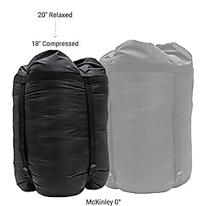 Browning McKinley 0° Sleeping Bag - Oversize Insulated Hooded Rectangle Made with Ripstop Outer and Brushed Polyester Liner, with Compression Stuff Sack, Charcoal/Gray