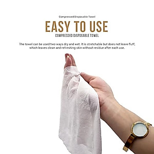 ARSHY 100 PCs Compressed Towels, Mini Tablets Disposable Portable Face Towel Cotton Coin Tissue for Travel, Camping, Hiking, Sport, Beauty Salon, Magic towel and Outdoor Activities