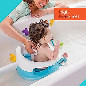 Summer My Bath Seat for Sit-Up Baby Bathing, Backrest for Assisted Sitting, Easy Setup & Storage, Aqua