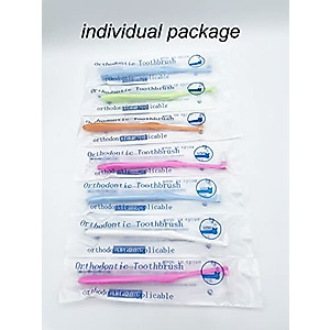 Boyizupha 7 Pcs End Tuft Tapered Trim Toothbrush,Single Compact Interspace Brush,Medium(Color Random)