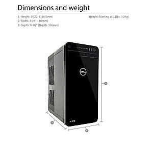 Dell XPS 8930-7814BLK-PUS Tower Desktop - 8th Gen Intel Core i7-8700 Processor, 32GB DDR4 RAM, 1TB Hard Drive + 16GB Intel Optane Memory, 6GB Nvidia GeForce GTX 1060, DVD Burner, Windows 10 Pro, Black