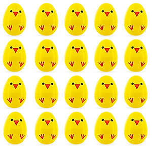 Cheerful Chicks: Set of 20 Chicks Fillable Plastic Easter Eggs 2.25 Inches