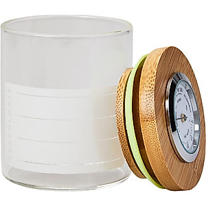 STASHLOGIX Bamboo SmartJar Dispensary Packaging - Airtight Odor Proof Container with Humidity Sensor (Small)