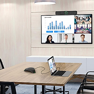 USB Speakerphone with Dual Hub - Conference Room Omnidirectional Microphone and Speaker, Computer Speakers with Microphone for Home Office, 360° Voice Pickup & Noise Reduction Mics for 8-10 People