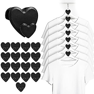 18pcs Space Saving Hanger Hooks, Love Heart Hangers Space Saving Clothes Hanger Connector Hooks for Clothes Hanging Closet Organization