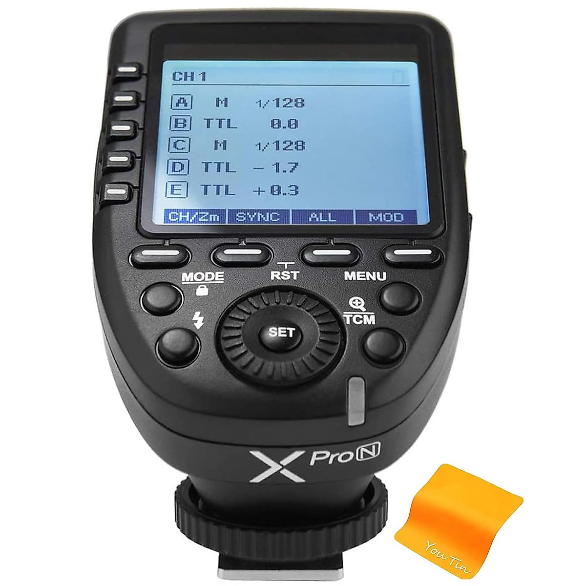 Godox Camera Flash Trigger Xpro-N for Nikon Wireless Remote 2.4GHz 1/8000s HSS TTL-Convert-Manual Large Screen Design Customizable Functions