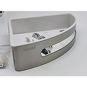 Mihom Triangle Corner Shower Caddies , 304 Stainless Steel 1 Tie Shower Basket Organizer Rack for Washroom, Toilet, Dorm, Kitchen,Bathroom Corner Shelf Brushed