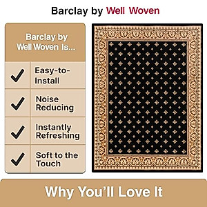 Well Woven Barclay Collection Hudson Terrace Black 5 ft Round Rug - for Living Room, Bedroom, and Dining Room