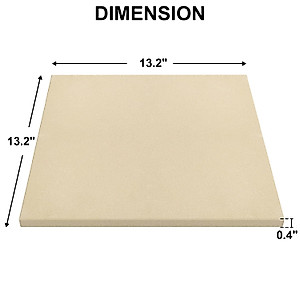13.2" Square Pizza Stone Replacement for Ooni Koda, Karu & Fyra 12, Ooni 3 Pizza Oven, Big Horn Oven, Cordierite Baking Pizza Stone for Ooni Pizza Stone Accessories, Most Grill & Oven,for Bread &Pizza