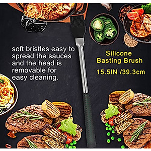 POLIGO 7PCS Golf-Club Style BBQ Tools Grilling Tools with Rubber Handle - Stainless Steel Grilling Accessories for Outdoor Grill Set Premium Grill Utensils Set Christmas Birthday Gifts for Dad Men