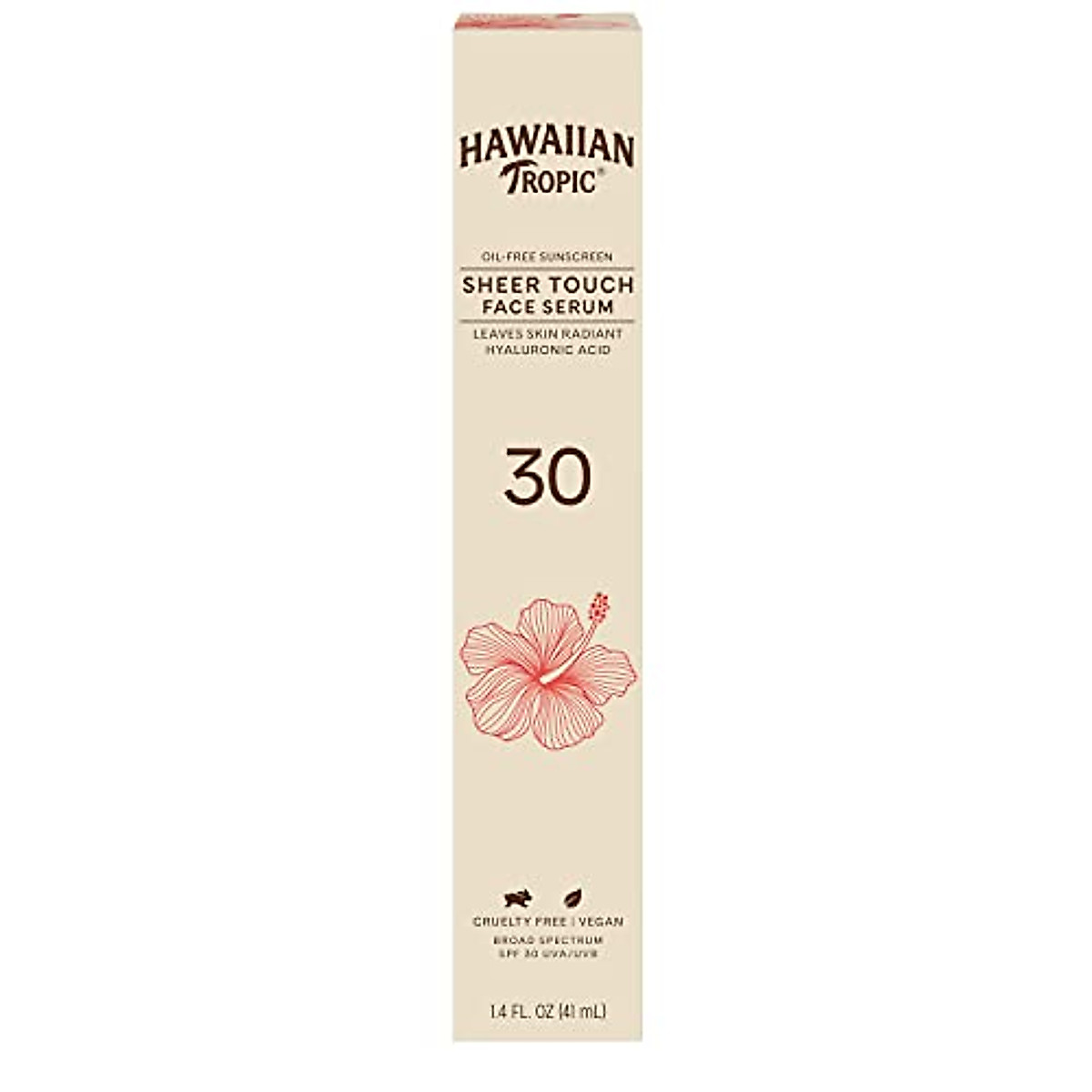 Hawaiian Tropic Sheer Touch Face Serum SPF 30, 1.4oz | Hyaluronic Acid Hydrating Serum For Women and Men | Travel Sunscreen
