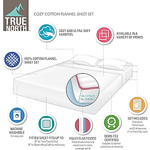 Sleep Philosophy True North Cozy Flannel Warm 100% Cotton Sheet - Novelty Print Animals Stars Cute Ultra Soft Cold Weather Bedding Set, Full, Multi Sloth 4 piece