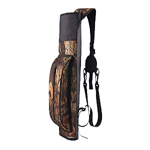 UNISTRENGH Archery Back Arrow Pot 3 Point Harness Waterproof Quiver, Arrow Holder Shoulder Bag for Hunting Shooting (Camouflage)