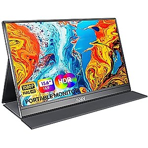 MNN Portable Monitor 15.6inch FHD 1080P Laptop Monitor USB C HDMI Gaming Ultra-Slim IPS Display w/Smart Cover & Speakers,HDR Plug&Play, External Monitor for Laptop PC Phone Mac Xbox PS5/PS4 Switch