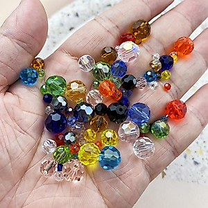 Xinhongo Crystal Glass Beads 400 Pieces 4mm Round Faceted Crystal Glass Bead Spacer Beads for Jewelry Making Bracelet Earring Necklace DIY Craft Making Supplies(Red)