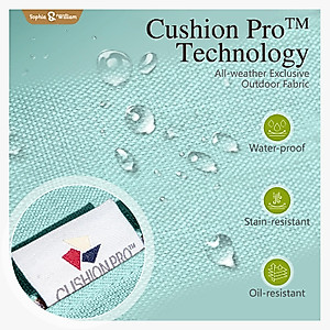 Sophia & William Patio Furniture Set with Fire Pit Table, 10 Piece Half Moon Outdoor Wicker Sectional Sofa Set, Rattan Conversation Set with 56-Inch Fire Pit Table for Backyard, Deck, Pool(Aqua Blue)