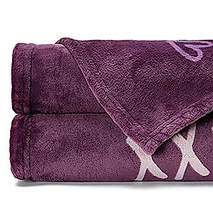Chanasya Friends Forever Gift Throw Blanket - Super Soft Plush Fleece Laugh Hug Smile Joy Comfort Love Memories Best Friend Forever Gift Throw- for Women Men (50x65 Inches) - Aubergine Blanket