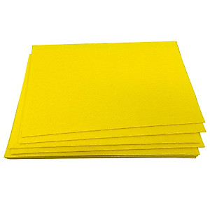 Jtnohx Stiff Craft Felt Sheets, 2mm Thick Felt Fabric for Crafts, 12pcs 7 x 11.3 inch Color Felt Squares for Sewing (Yellow)