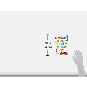 Juvenile Birthday Card Age 1 Grandson - 9 x 6 inches - Regal Publishing,White