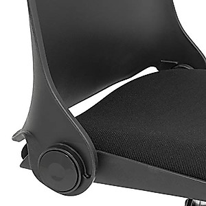 Calico Designs Back, Modern, Swivel, Office Contoured Folding Task Chair, Black/Black, 22"W x 22"D x 37.5"