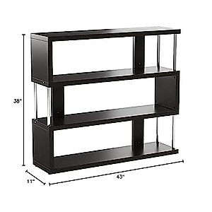 Baxton Studio, Dark Brown Barnes 3-Shelf Modern Bookcase