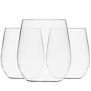Munfix 48 Pack Plastic Stemless Wine Glasses Disposable 12 Oz Clear Plastic Wine Cups Shatterproof Recyclable and BPA-Free
