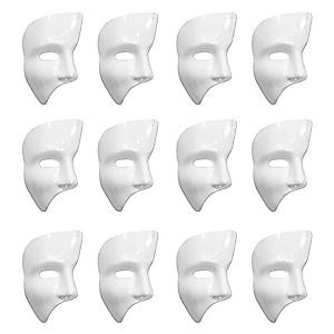Beistle S60820-WAZ12 Phantom Masks, White
