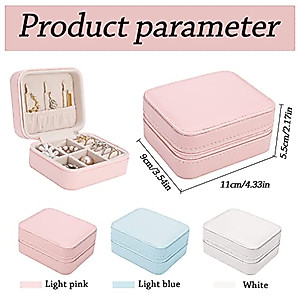 Bridesmaid Proposal Gifts Custom Leather Jewelry Box, Birth Flower Travel Jewelry Case Ring Box, Personalized Jewelry Organizer, Wedding Bachelorette Gifts for Women Girls (White-Rectangle)