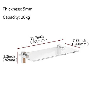 Set of 1 Invisible Wall Shelves Wall Mounted Display Shelf，Clear Acrylic Wall Shelf,Floating Shelves for Living Room ,Bedroom,Bathroom,Kitchen,Flower Stand,Office (1)