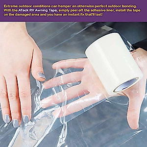 ATack RV Awning Repair Tape, 3" x 30 Foot, Waterproof Rip Stop Patch and Tent Repair Tape for Vinyl, RV punctures, Camper, Awning, Canopy, Tents, Tarpaulin and Greenhouse