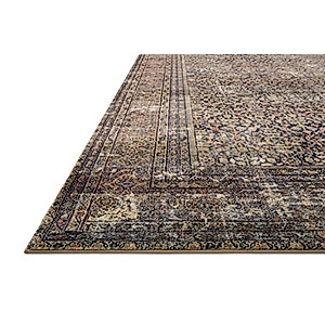 Loloi Amber Lewis x Morgan Collection MOG-03 Denim/Multi, Traditional 18" x 18" Sample Rug feat. CloudPile™
