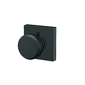 SCHLAGE F10 BWE 622 COL Bowery Knob with Collins Trim Hall & Closet Passage Door Lock, Matte Black