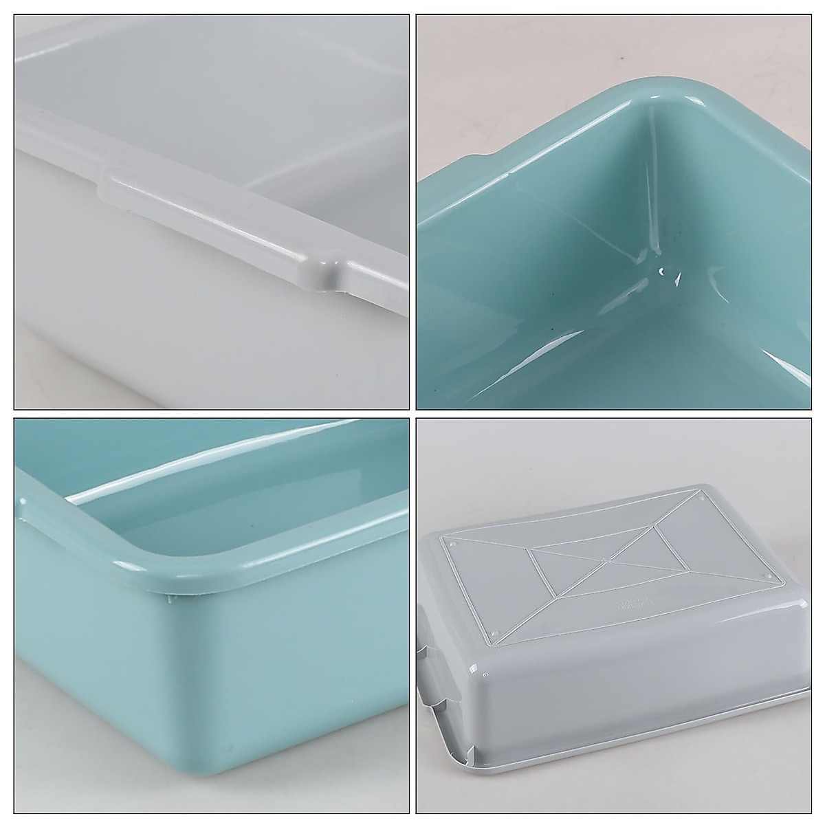 Doryh 14 L Commercial Bus Tub, Plastic Wash Tub Dishpan, 4 Packs