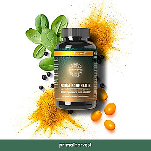 Calcium Carbonate Bone Health Complex by Primal Harvest for Men and Women with Calcium, Magnesium, Zinc, Manganese, Potassium, and L-Carnitine