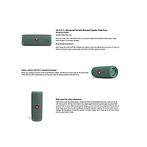 JBL FLIP 5 Waterproof Portable Bluetooth Speaker - Eco Blue (Renewed)