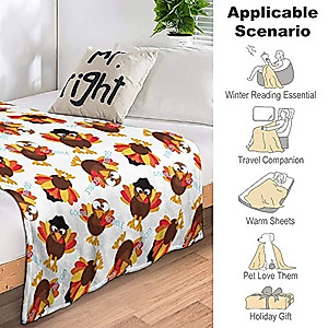 UNSUWU Funny Cartoon Chicken Cute Super Soft Throw Blanket, Plush Fluffy Indoor Outdoor Blankets, Warm Comfy Foldable Luxury Throws for Camping Stadium Beach Picnic Car, 40 x 60 Inch