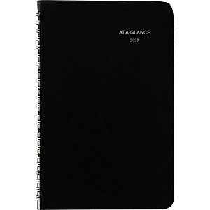 AT-A-GLANCE 2023 Weekly Planner, DayMinder, Hourly Appointment Book, 5-1/2" x 8-1/2", Small, Tabbed Telephone/Address Pages, Black (G21000)
