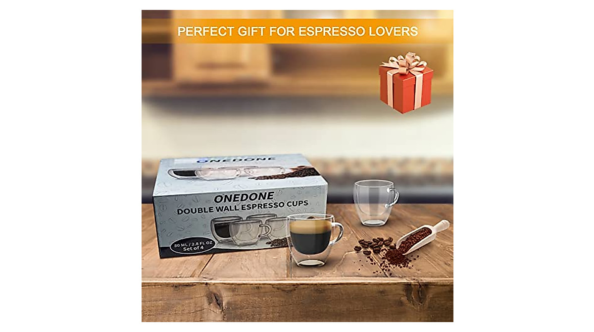 Double Walled Espresso Cups Set - Enjoy Your Coffee!