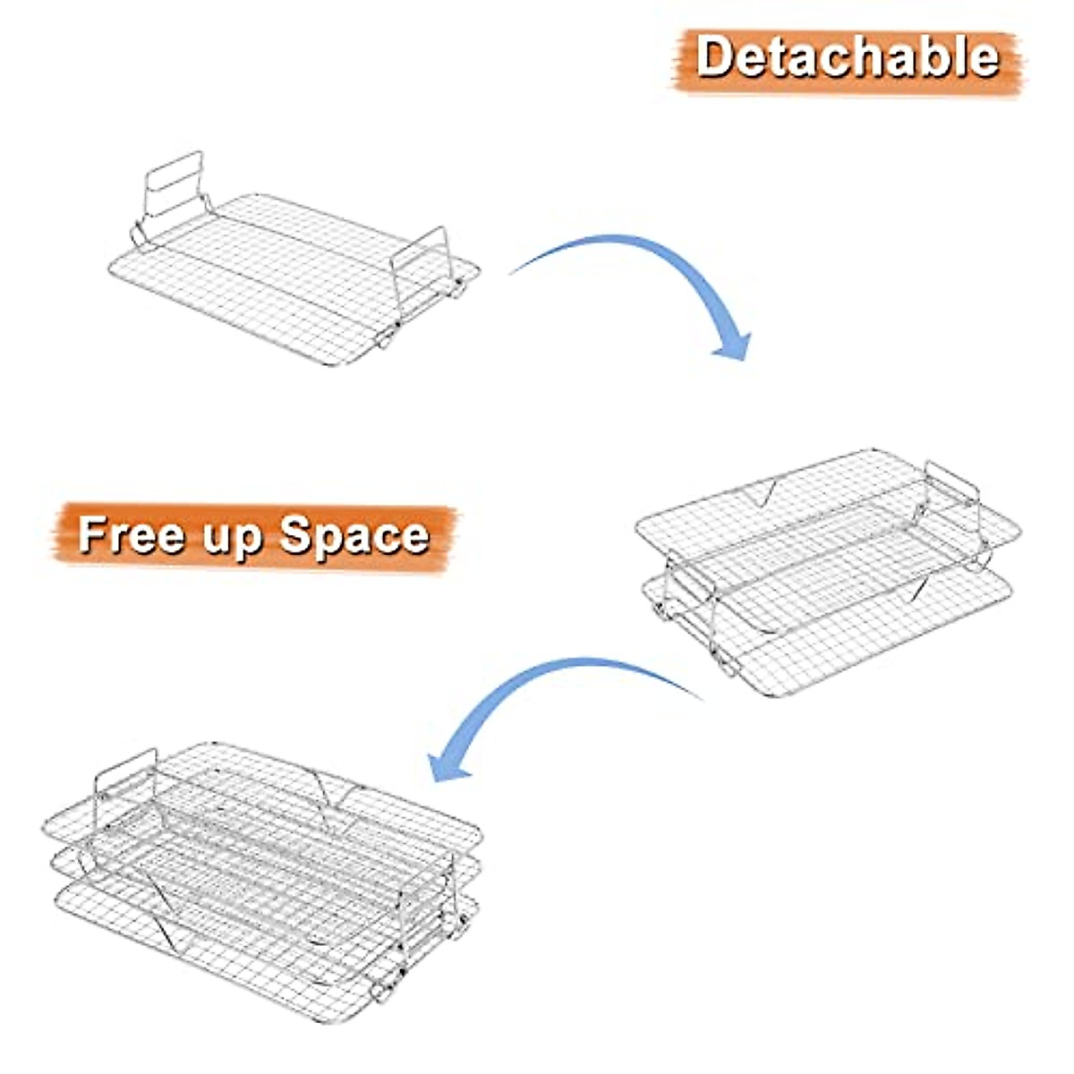 Air Fryer Rack Compatible with Ninja Foodi Grill XL Air Fryer FG551 IG601 IG651 Air Fryer Indoor Grill， Come with Basting Brush, Spatula and Kitchen Tongs