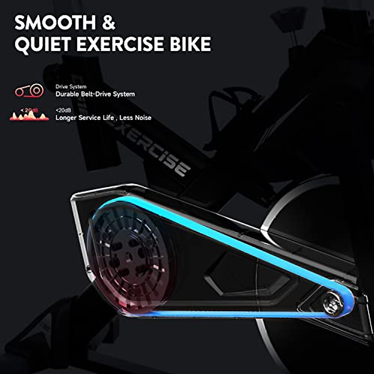 Exercise Bike, Magnetic Stationary Bike for Indoor Cycling (Upgraded Version), Cycle Bike w/ 360° Rotate Ipad Holder for Home Gym, Silent Belt Drive Indoor Bike w/ Comfortable Seat Cushion, 350 lbs Weight Capacity