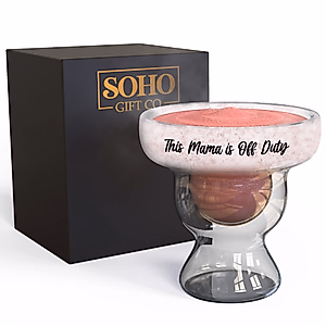 GALVANOX Margarita Freezer Glass Gift for Mom (12oz) ICE-Wall Insulated Frozen Cocktail Stemless Drinking Cup (Gift for Mothers Day, Christmas or Birthday)