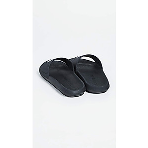 Lacoste mens Croco Slide Sandal, Black/White, 10 US