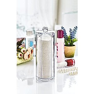 Boxup Canister Set Organizer with Bathroom Jars Canisters for Cotton Ball Swab Pad Storage Dispenzer Set of 3