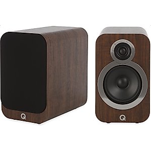 Q Acoustics 3020i Bookshelf Speakers Pair English Walnut - 2-Way Reflex Enclosure Type, 5" Bass Driver, 0.9" Tweeter - Stereo Speakers/Passive Speakers for Home Theater Sound System