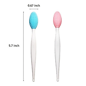 4 Pieces Exfoliating Lip Brushes, Double-Sided Lip Scrub Silicone Brush, Lip Brush Tool, Lip Scrubber Brush for Smooth and Fuller Looking Lips