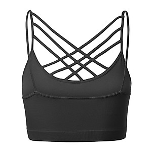Basic Criss Cross Strappy Backless Racerback Seamless Bralette MIDGREY 1X2X