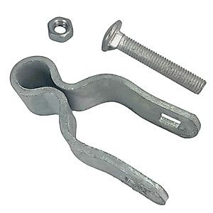 1-3/8” Pressed Steel Chain Link Fence Post Hinge 2-Pack, Fence Frame Hinge Pipe Gate Hinge in Zinc Plated (Nut/Bolt Including Door Hinge)