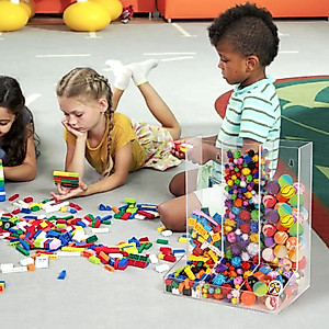 Bfttlity Acrylic Wall Toy Dispenser Acrylic Wall Organizer Kids Furniture for Playroom with 3 Compartment for Blocks, Balls, Puzzles and Coffee Capsule