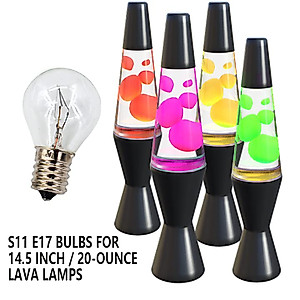 6 Pack S11 E17 Base 25 Watt Bulbs for Lava Lamps,Replacement Bulbs for Lava Lamps,Glitter Lamps